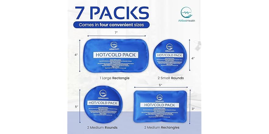 Hot and Cold Ice Packs – 7 Piece