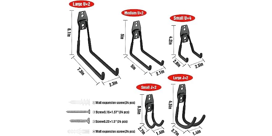WORKPRO 12-Piece Garage Hook Set