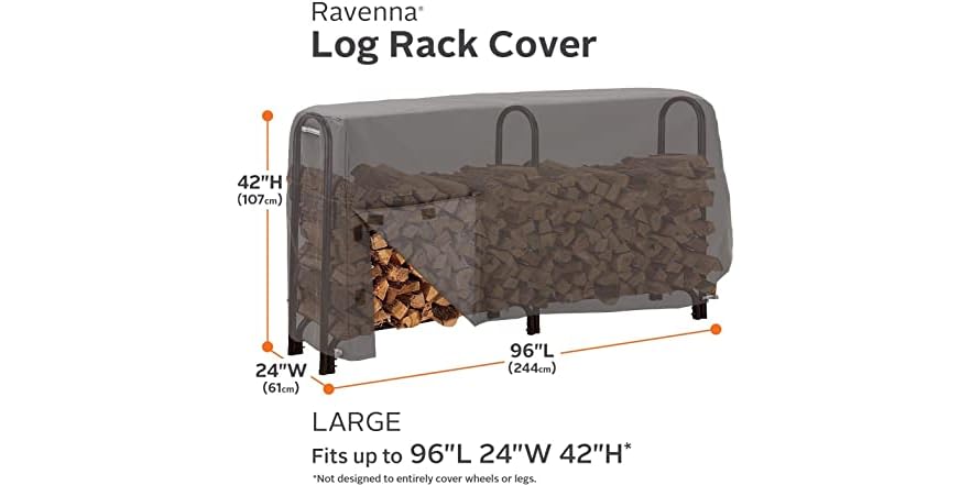8 Foot Water-Resistant Log Rack Cover