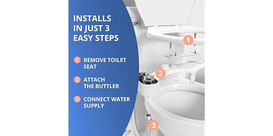 Clear Rear Bidet Attachment for Toilet