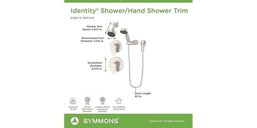 Symmons 6705 Identity 2-Handle 1-Spray Shower