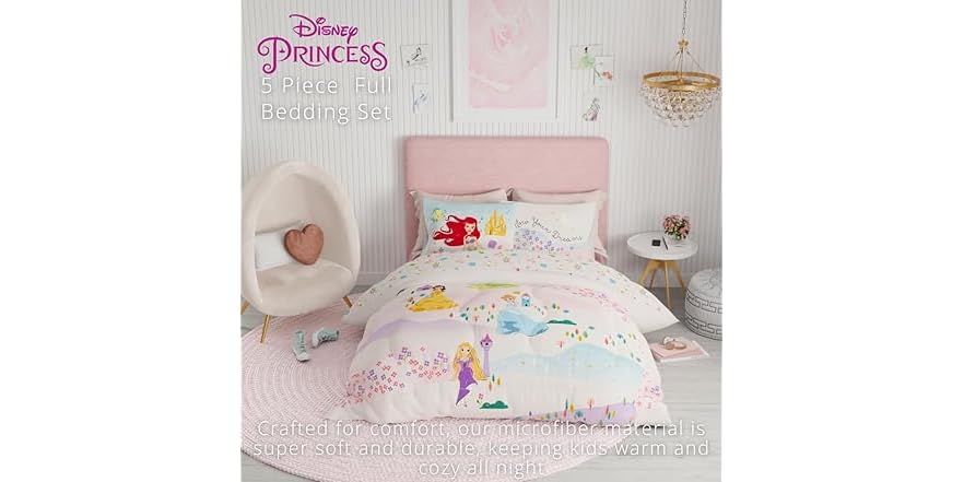 Franco Disney Princess Kids Bedding 5PC Set- Full (Open Box)