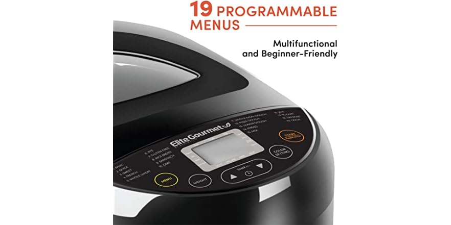 Elite Gourmet Maxi-Matic Programmable Bread Maker