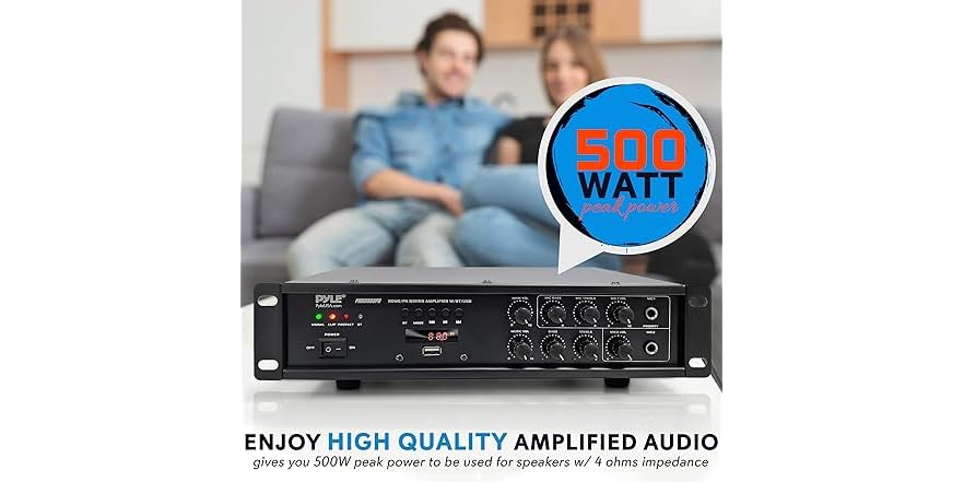 Pyle 500W Bluetooth Home PA Mixing Amplifier