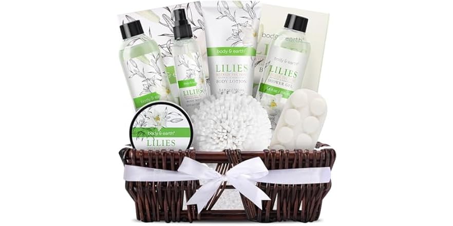 BODY & EARTH Lily 10 Piece Spa Basket