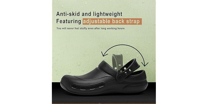 Men's Waterproof Safety Clogs With Strap