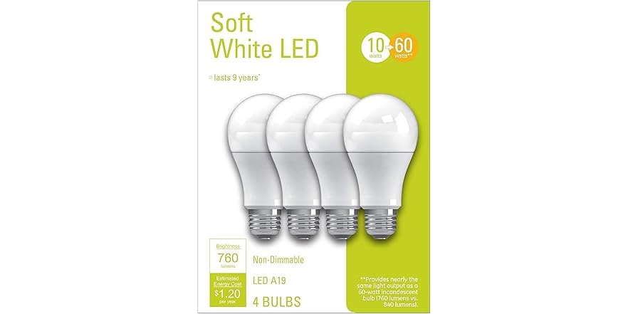 GE LED Light Bulbs, 60 Watt Eqv
