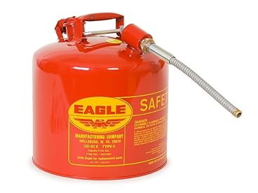 5 Gallon Galvanized Steel Type 2 Gas Can, Red