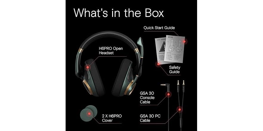 EPOS H6Pro Open Acoustic Gaming Headset with Mic