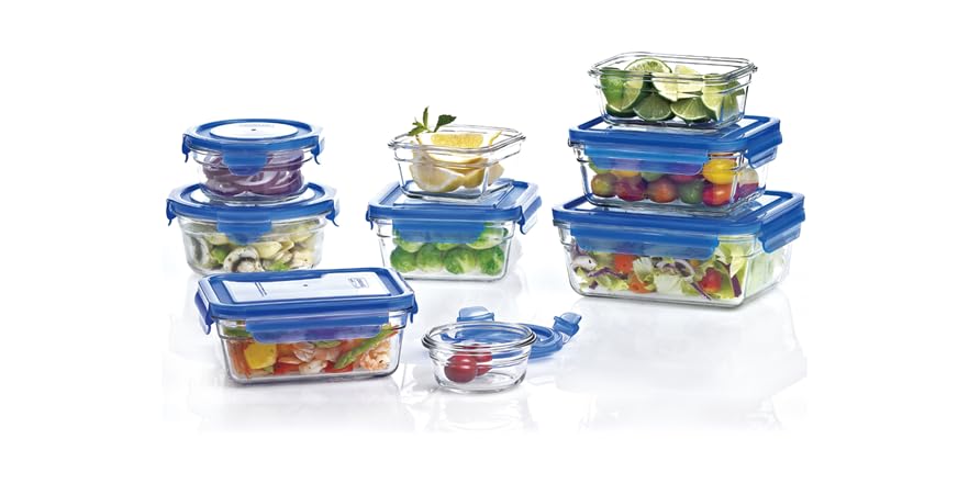 Glasslock 18-Piece Storage Set Blue/Clear