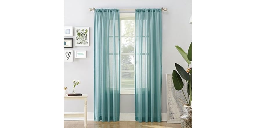 Cory Cotton Sheer Curtain Panel, 50"x95"