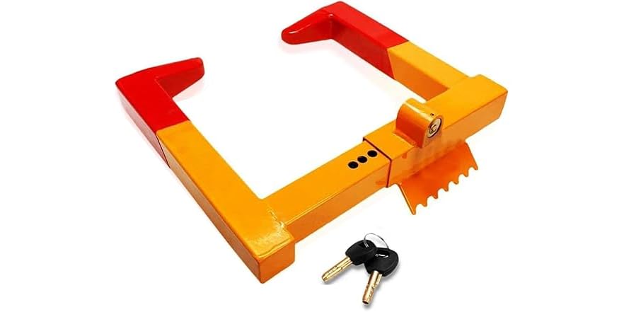 Zone Tech WL0003 Wheel Clamp Chock Lock Red/Yellow