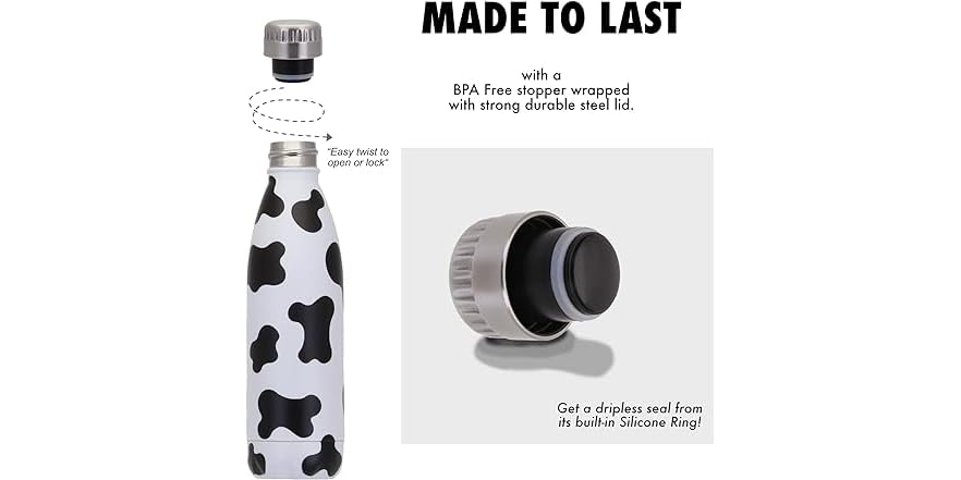 Vastigo Cow Water Bottle (17 oz.)