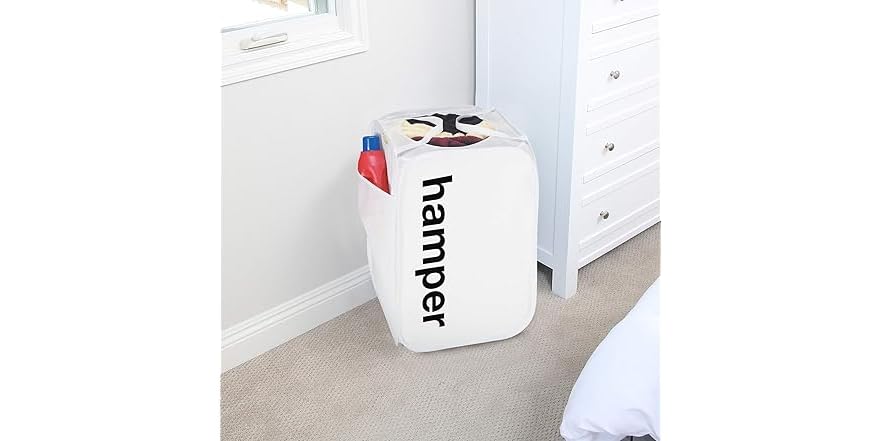Smart Design White Laundry Hamper