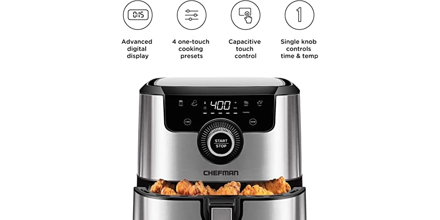 CHEFMAN Air Fryer Healthy Cooking, 4.5 Qt (Open Box)