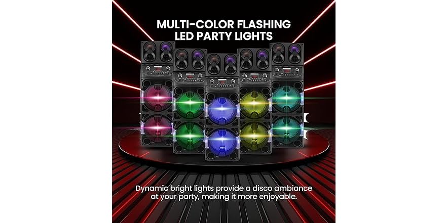 (NEW) Pyle 600W Dual 10” Portable Bluetooth PA Speaker System