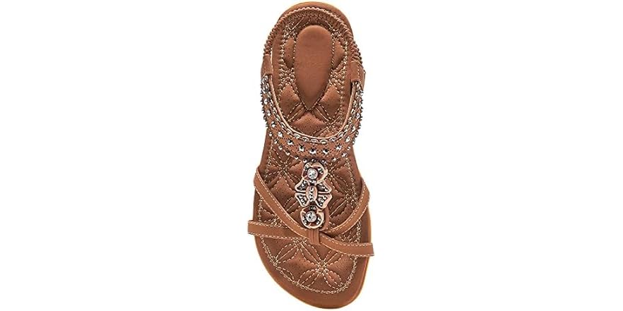 Alicegana Womens Jeweled Bohemian Flats