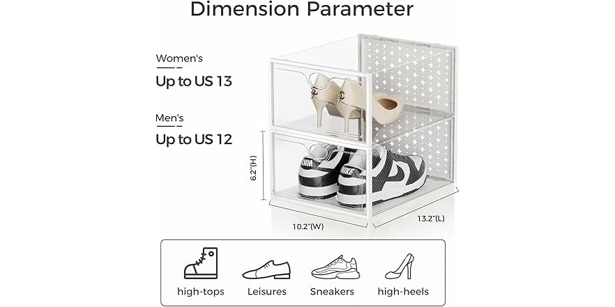 PINKPUM 15 Pack X-Large Shoe Storage Box