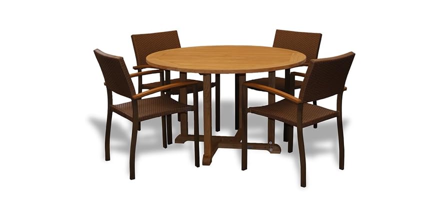 42-Inch Table, 4 Bronze Armchairs