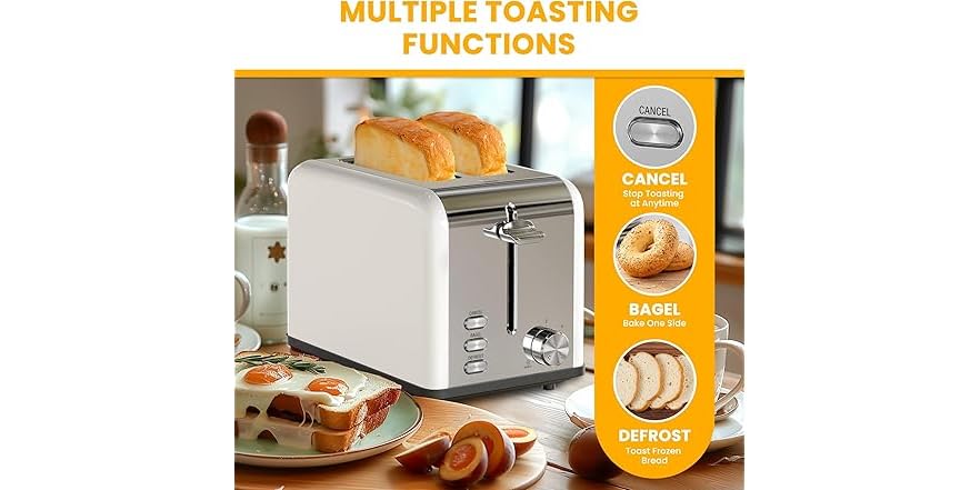 Simple Deluxe 2-Slice Toaster White
