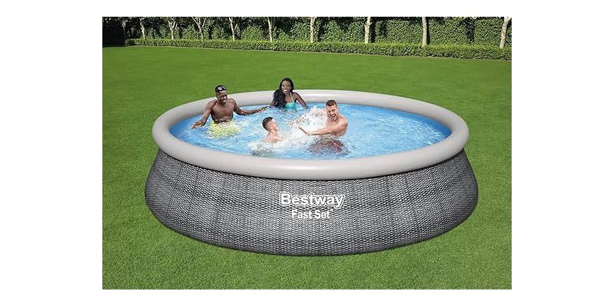 Bestway - Fast Set 15 Foot Round Inflatable Pool Set