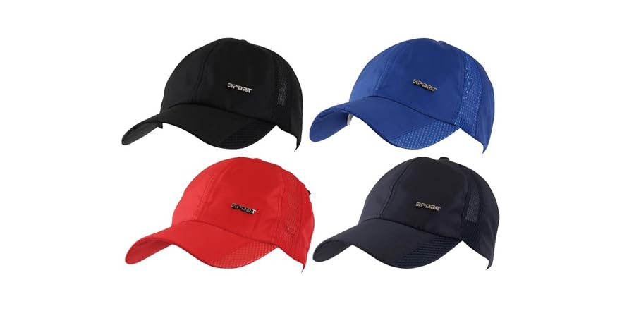 Multi-Pk Moisture Wicking Adjustable Caps