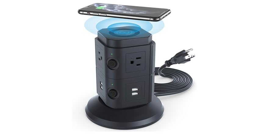 (Multi Packs) ZTECH Power Tower with Wireless Charging - 6FT Cable