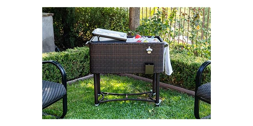 80-Qt Hand-Woven Wicker Patio Cooler