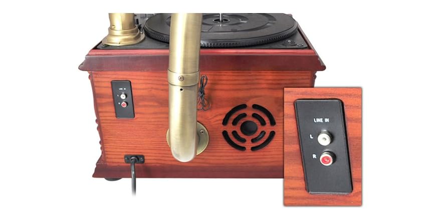 Classical Trumpet Horn Turntable w/ AM/FM/CD/USB