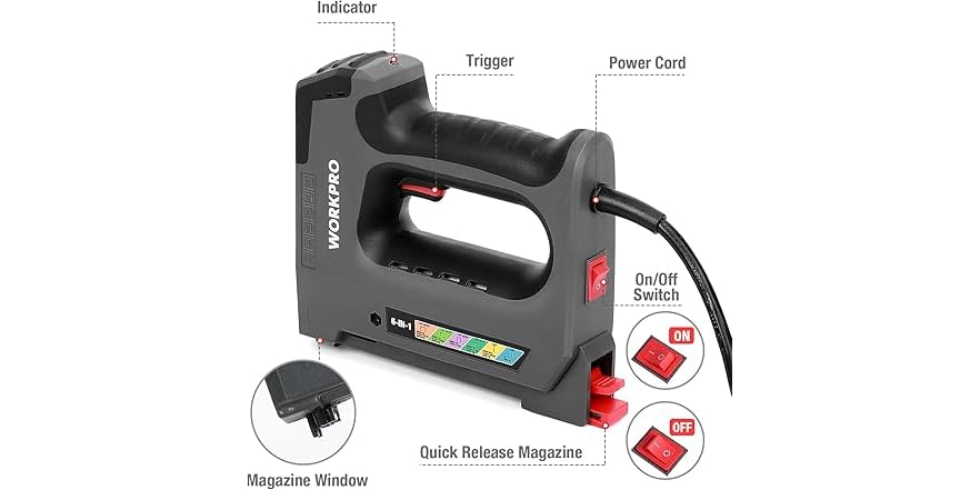 WORKPRO 6 in 1 Staple Gun
