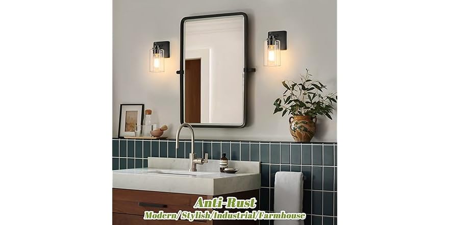 VerRon 2-Pack Wall Sconce, Black