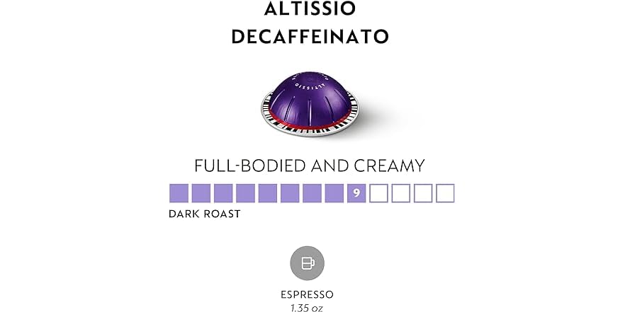 Nespresso Vertuo Altissio Decaffeinato Espresso Capsules, 90-Count
