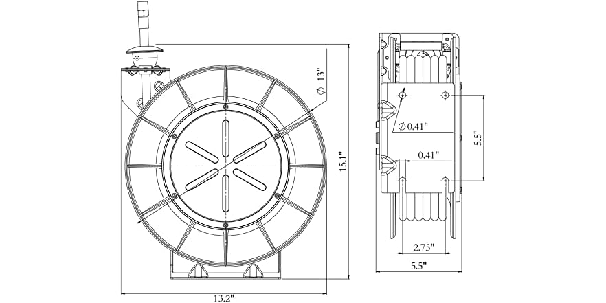 ReelWorks B01GJ7NVDK Air Hose Reel 3/8" x 50' Hybri (Open Box)