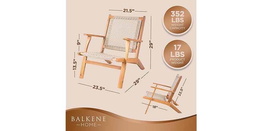 Balkene Home Vega Natural Stain Outdoor Chair