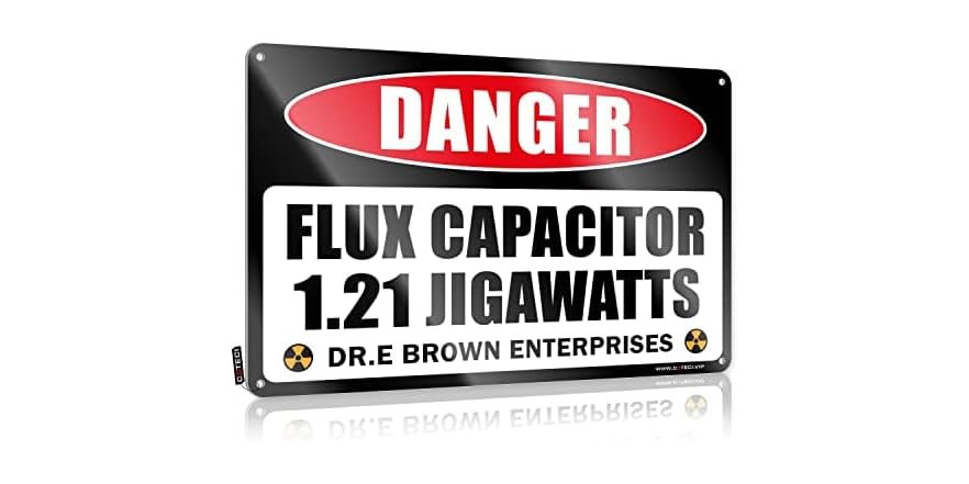 CakJuice Flux Capacitor 1.21 Jigawatt Tin Sign