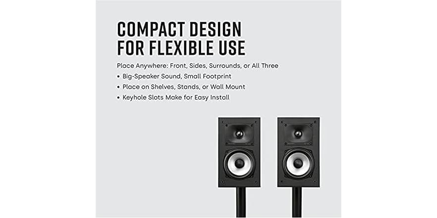 (NEW) Polk Monitor XT20 Bookshelf/Surround Speaker (Pair)