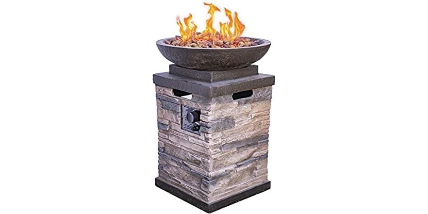 Realistic Look Firepit Heater Lava Rock