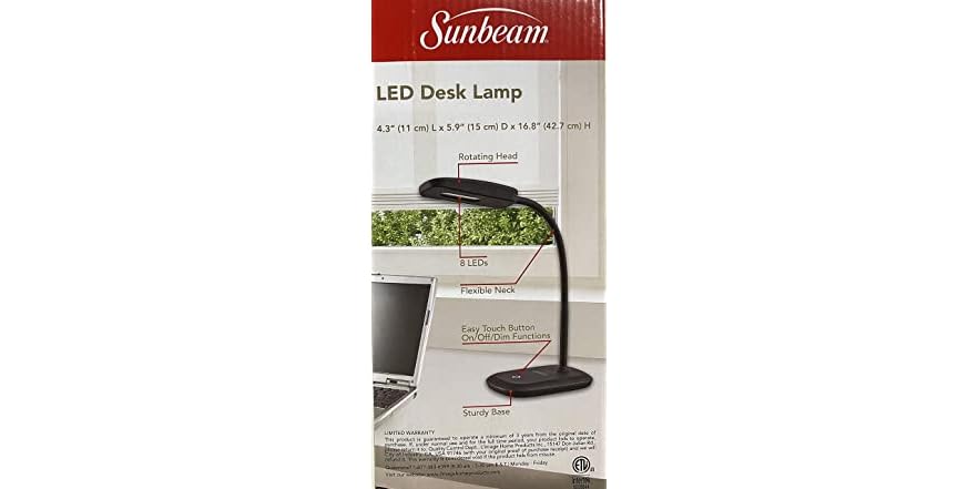 Sunbeam Flexible Neck LED Desk Lamp
