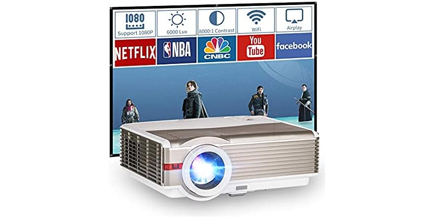 EUG LED WiFi Bluetooth Projector