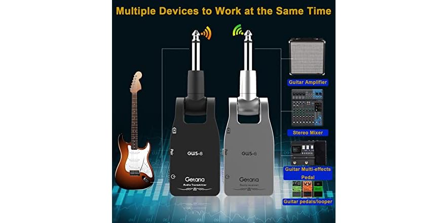 Wireless Guitar System Built-in Rechargeable