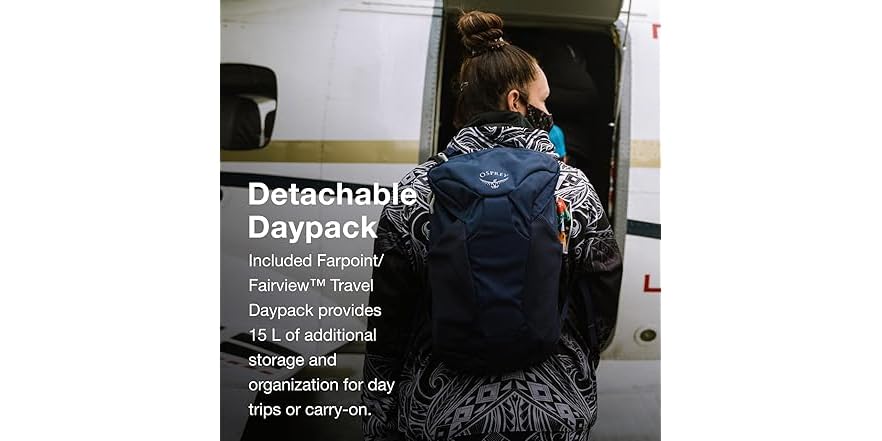 Osprey Farpoint 55L Men's Travel Backpack, Tunnel Vision Gre (Open Box)