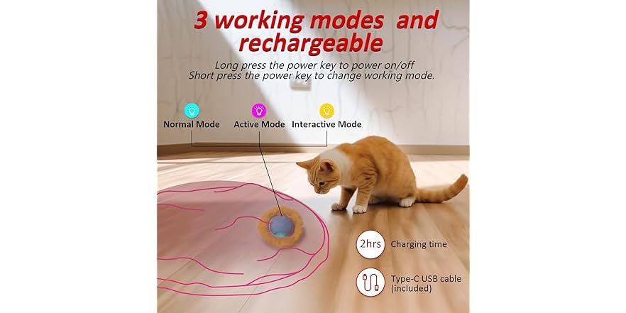 Mdupw Rechargeable Electric Cat Toys