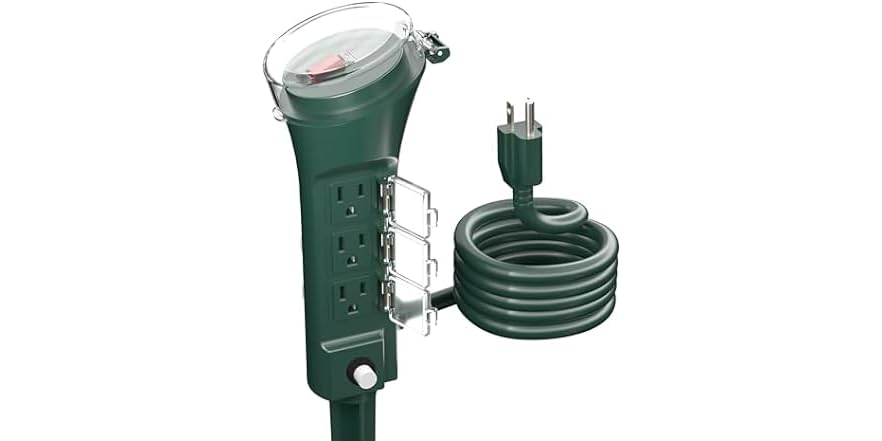 BN-LINK Outdoor 6ft Ext Cord Stake with 6 Outlets