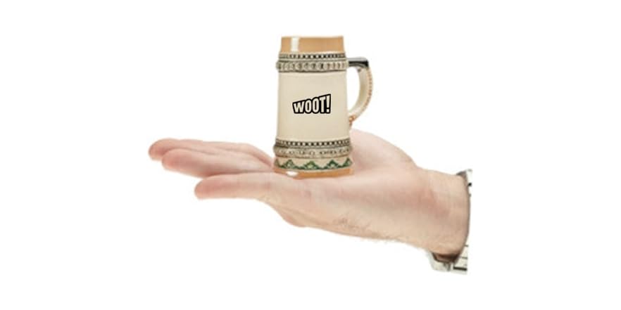 Woot! Mini Ceramic Beer Mug, 2 oz
