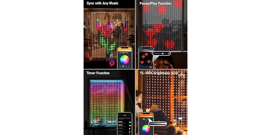 Aoycocr Animated Curtain Lights