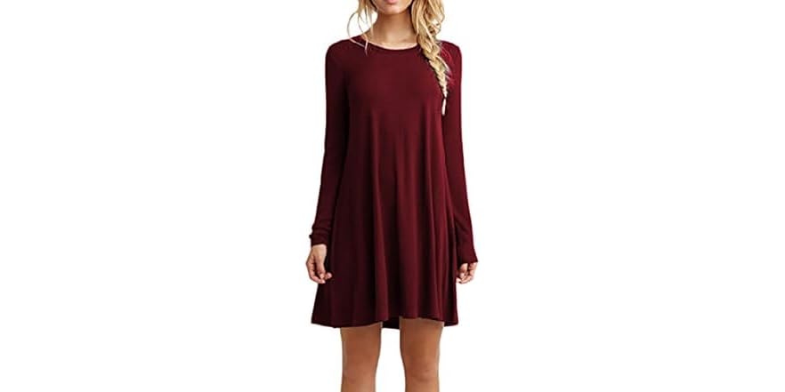 YMING Women Plain Mini Dress, L