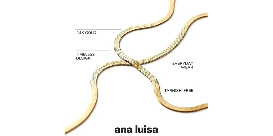 Ana Luisa Herringbone Chain 14K Gold Plated