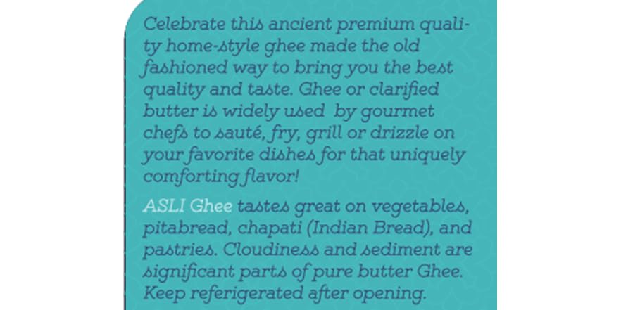 Asli Pure Ghee Butter 32oz