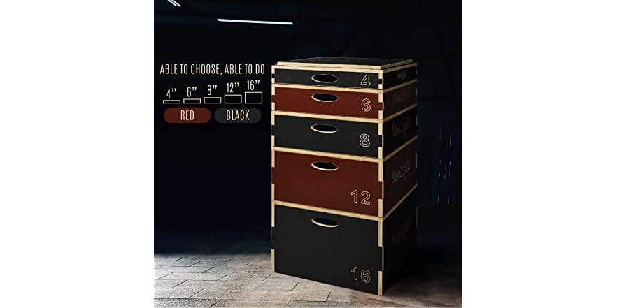 Yes4All Stackable Wooden Plyo Box 6"