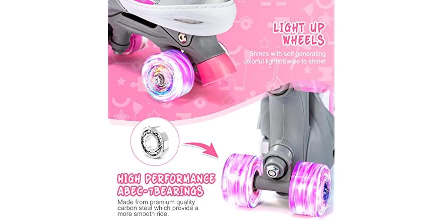 Kuxuan Roller Skates Adjustable for Kids